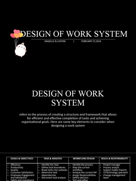 Design Of Work System Pdf Performance Indicator Workplace