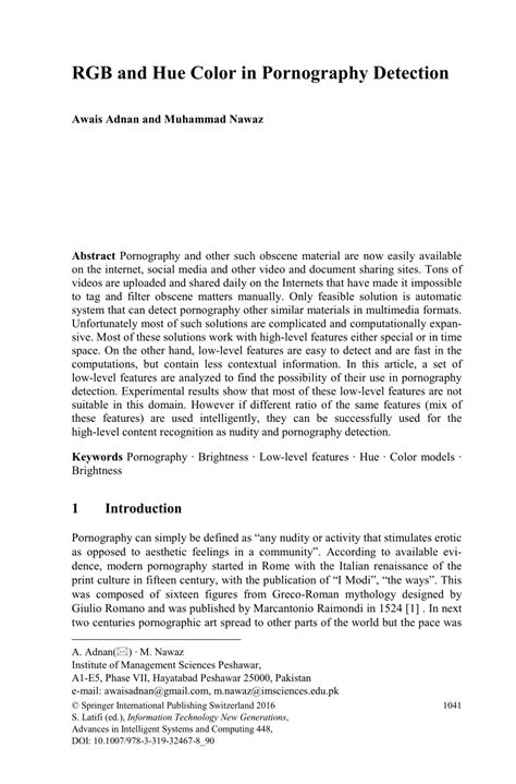 Pdf Rgb And Hue Color In Pornography Detection