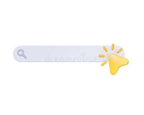 3d Search Bar For Website With Yellow Cursor Web Frame Render With