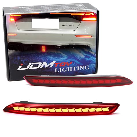 Dark Red Lens Full Led Rear Bumper Reflector Lights For 2023 Up Honda