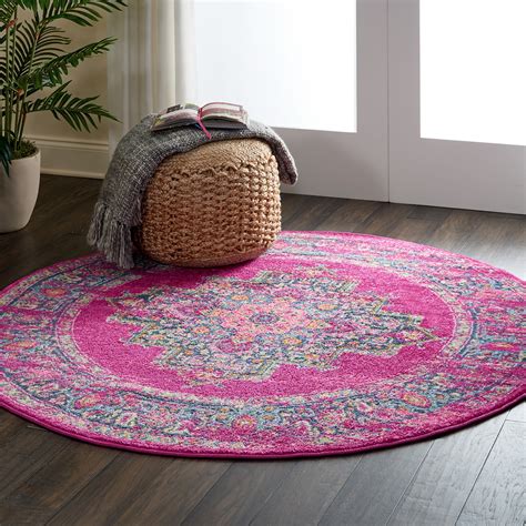 Nourison Passion Persian Fuchsia 8 X Round Area Rug 8 Round