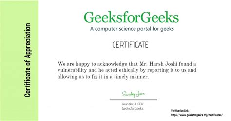 harsh joshi geeksforgeeks