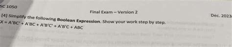 solved final exam ﻿version 2dec 2023[4] ﻿simplify the