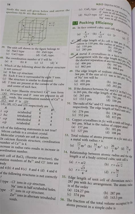 The Edge Length Of Fcc Cell Is 508pm If 3 39 The Unit Cell Shown I