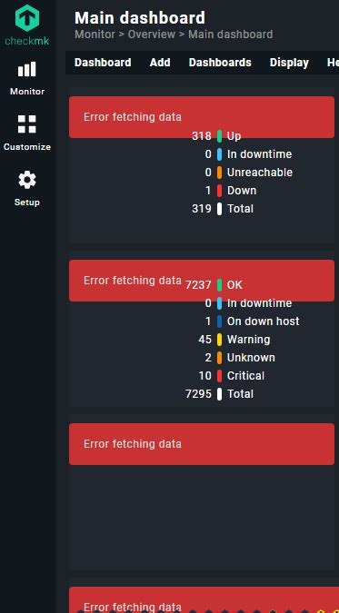 Browser Dashboard Error Fetching Data Troubleshooting Checkmk