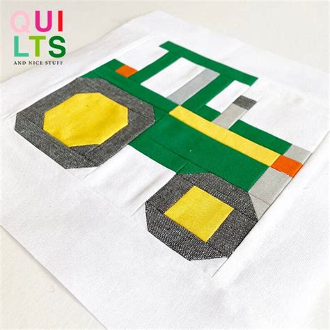 Pdf Quilt Block Pattern Tractor Vehicle Quilt Pattern Etsy