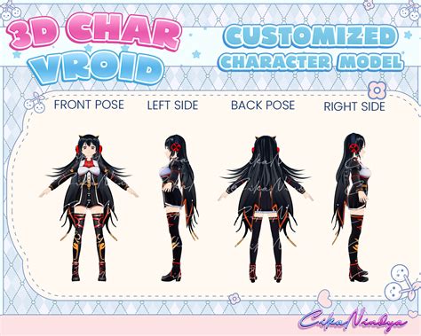 3d Vroid Character 3d Model Vtuber Model Free Vtuber Model Etsy