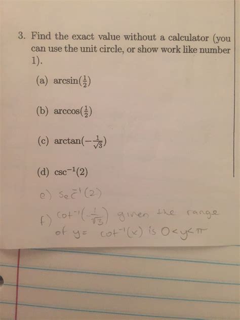 solved find the exact value without a calculator you can