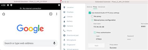No Internet Connection Even Though Proxy Status Is Success Issue Google Android Emulator