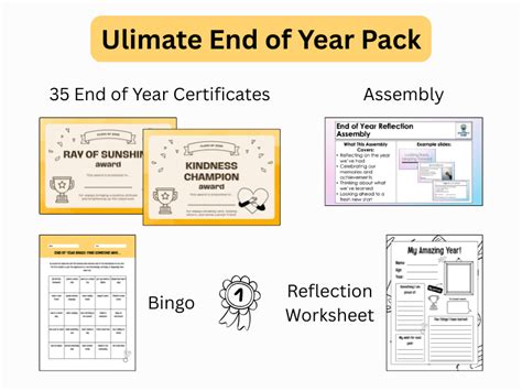Ultimate End Of Year Pack Assemblies Certificates Activities And
