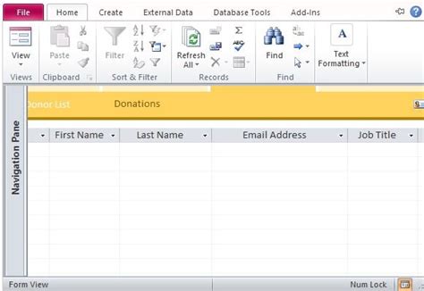 Charitable Donor Database Template For Access