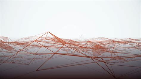 Futuristic Cyberspace Grid Net Polygonal Wireframe Hilly Landscape