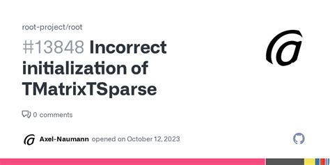 Incorrect Initialization Of Tmatrixtsparse · Issue 13848 · Root Projectroot · Github