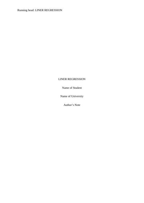 Linear Regression Statistical Analysis And Implementation