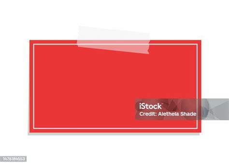 직사각형 빨간색 스티커 게시물 노트 템플릿 모형입니다 테이프 사무실 메모 종이 벡터 삽화 0명에 대한 스톡 벡터 아트 및 기타 이미지 Istock