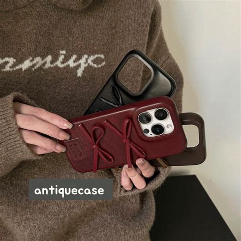 16오픈 가죽소재 💓발레코어💓버건디 브라운 아이폰케이스 유니크 특이한 15프로맥스 14프로맥스 16프로맥스 귀여운 키치 감성 레트로 에이블리