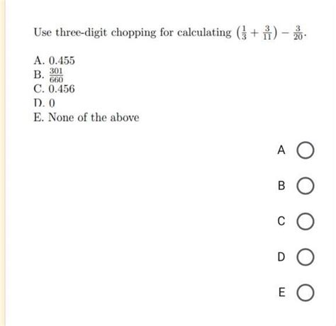 Solved Use Three Digit Chopping For Calculating I 20