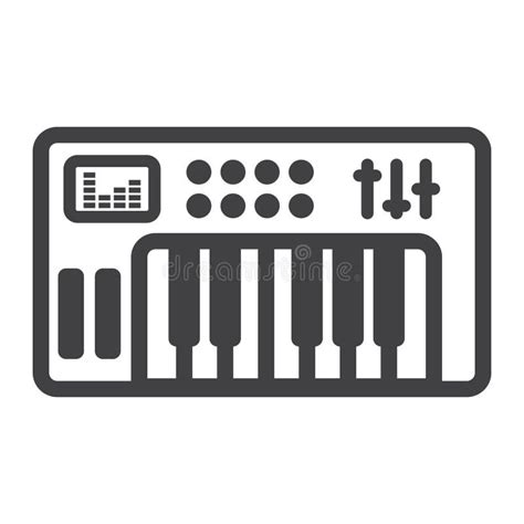Analog Synthesizer Line Icon Music And Instrument Stock Vector Illustration Of Audio Musical