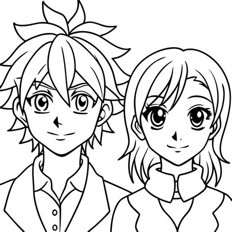 Anime Couples Coloring Pages