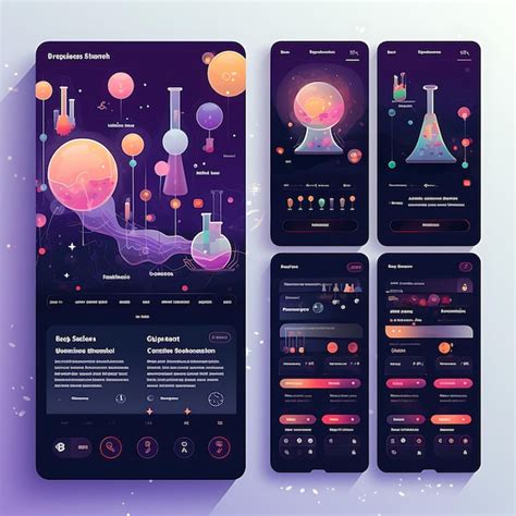 Premium AI Image Mobile App Layout Design Of Science Experiments Illustrative Layout Bright