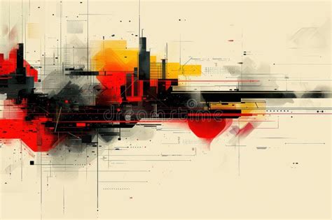 Abstract Technology Background With Vibrant Colors And Geometric Shapes Stock Illustration