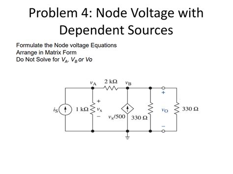 solved problem 4 node voltage with dependent sources