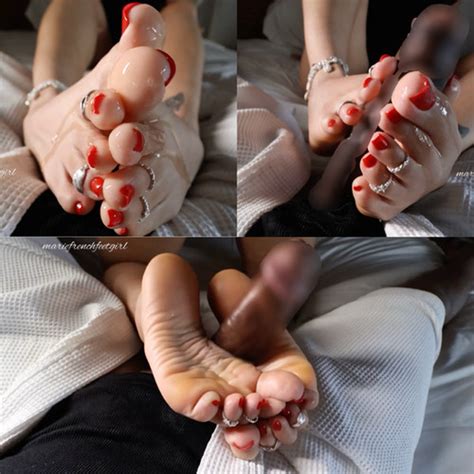 Footjob Red Nails 5min14 Mariefrenchfeet