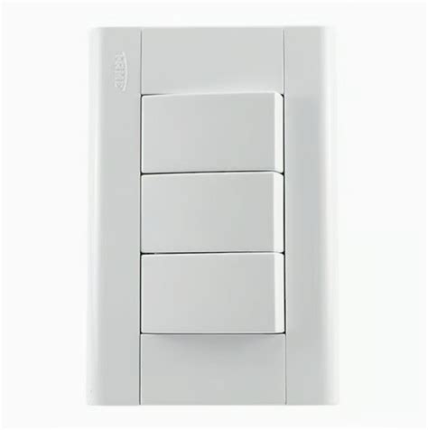 Interruptor Linha Modulare 3 Teclas Simples 16a 250v Com Placa Fame Deconto Materiais De