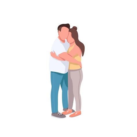 Novio Y Novia Personajes Sin Rostro De Color Plano Vector Premium