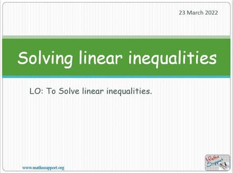 Maths Igcse C2 2 Solving Linear Inequalities
