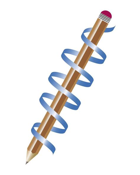 Pencil With Ribbon On White Background 10637780 Vector Art At Vecteezy
