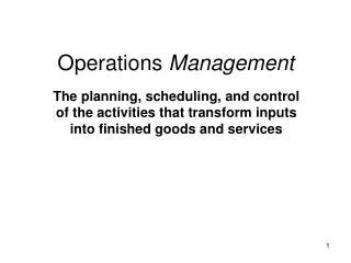 PPT Operations Management PowerPoint Presentation Free Download ID 2939172