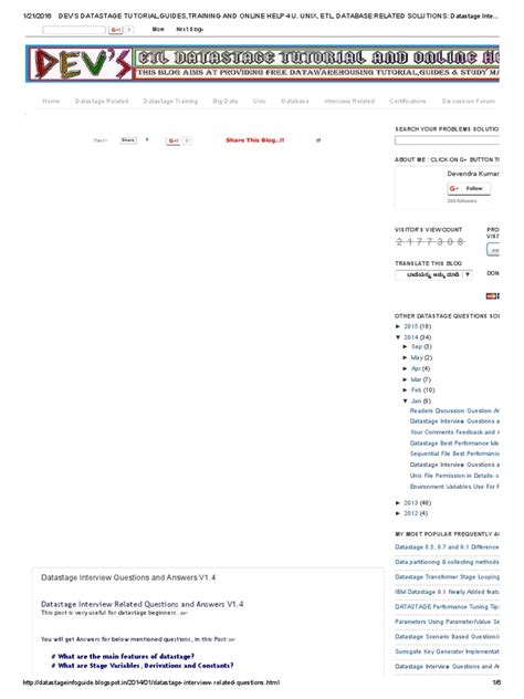 Devs Datastage Tutorial Guides Training And Online Help 4 U Unix Etl Database Related