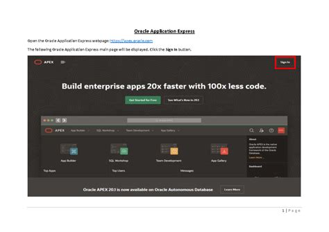 0 Oracle Apex Create Account Step By Step V2 2020 Oracle