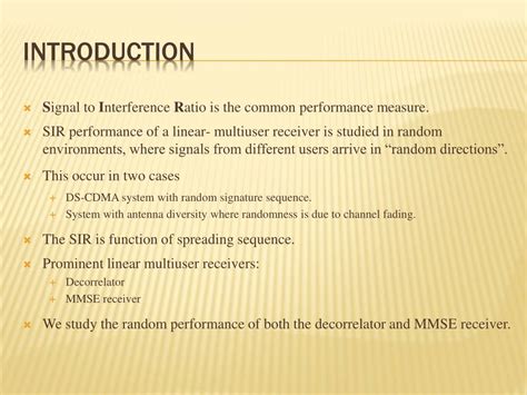 Ppt Linear Multiuser Receivers In Random Environments Powerpoint Presentation Id6389083