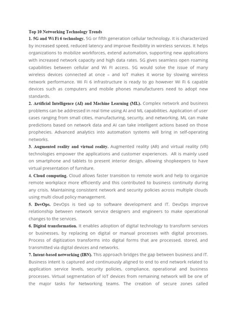 Top 10 Networking Technology Trends Download Free Pdf Computer Network Internet Of Things