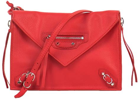 Balenciaga Triple Zip Around Papier Xs Red In Leather With Silver Tone Us