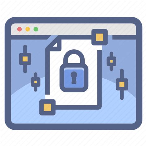 document encryption file lock protected secure icon