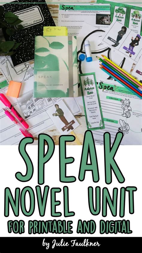 Speak Novel Unit Plan Printable And Digital