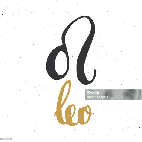 조디악 기호 레오와 글자입니다 손으로 그린된 운세 점성술 기호 그런 지 질감 디자인 인쇄 술 인쇄 벡터 일러스트 레이 션 양자리에 대한 스톡 벡터 아트 및 기타 이미지