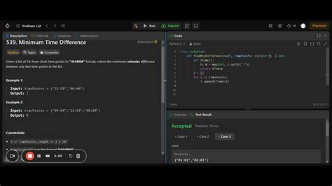 Leetcode 539 Minimum Time Difference Youtube