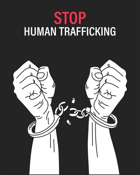 Premium Vector Hands In Chains Stop Human Trafficking National