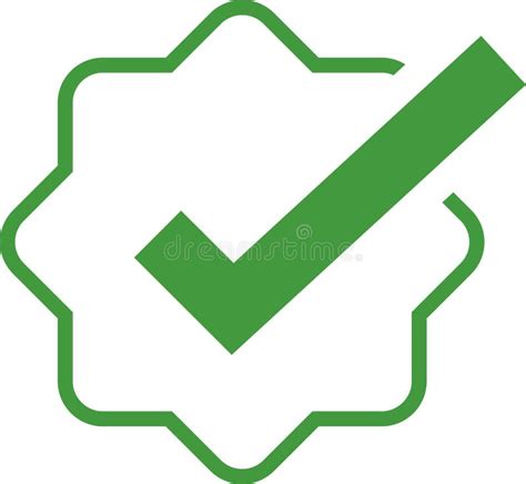 Green Check Mark Tick Verification Icon Symbol Vector Certified Checkmark Badge Stock Vector