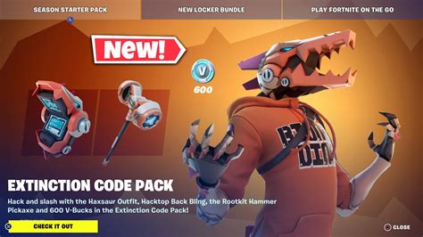 New Haxsaur Extinction Code Pack Fortnite Item Shop September 4th