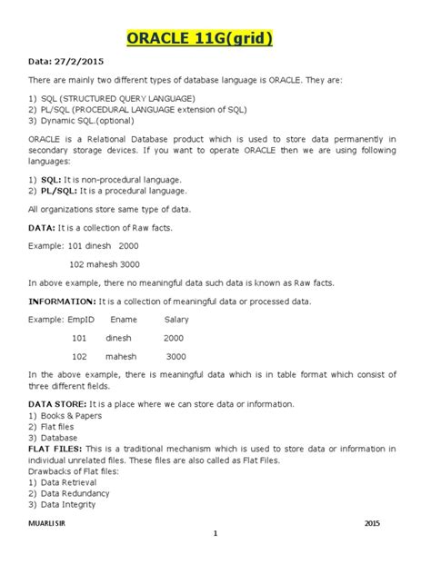 Murali Sir Sql Complete Notes Pdf Pdf