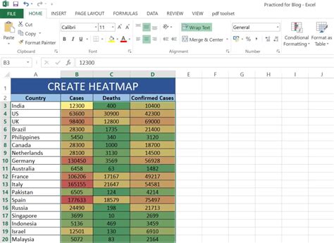 How To Create Heatmap In Excel In 4 Steps