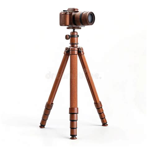 Wooden Camera On A Wooden Tripod Against A White Background Photography