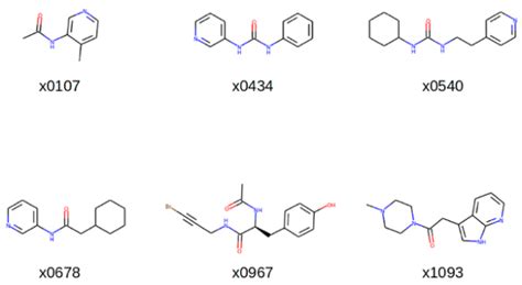 Structures Of The Cluster 5 Xchem Compounds Note The Prevalence Of