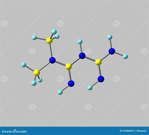 Metformin Molecule Molecular Structures Biguanides 3d Model Structural Chemical Formula And