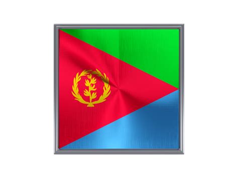 Square Metal Button Illustration Of Flag Of Eritrea